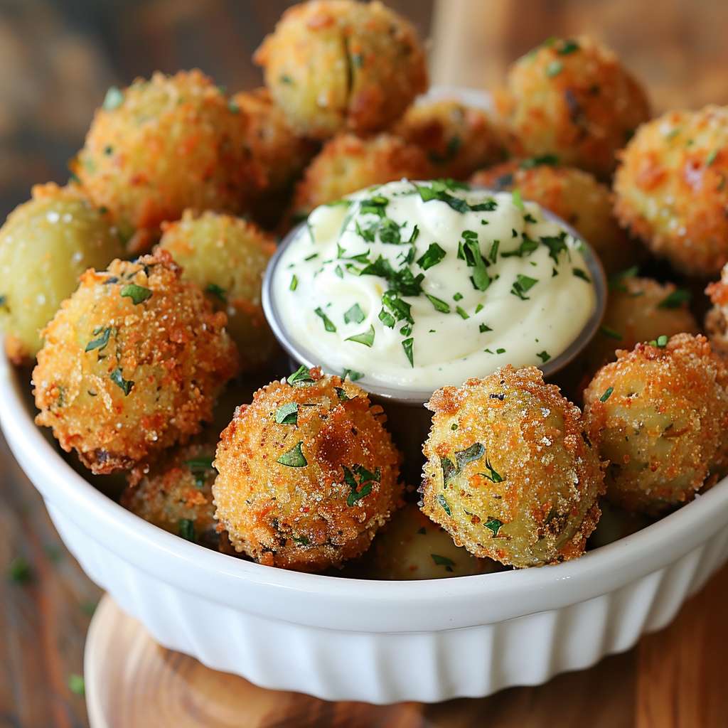 Delicious Fried Olives with Garlic Aioli Recipe