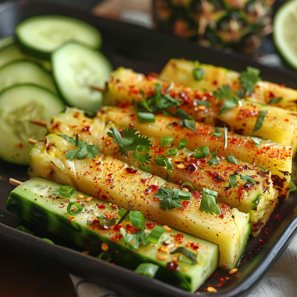 Refreshing Chili-Lime Pineapple Cucumber Sticks Recipe