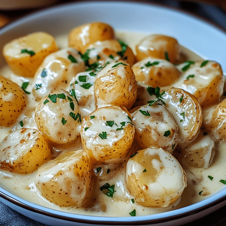 Easy Creamy Garlic Sauce Baby Potatoes Recipe