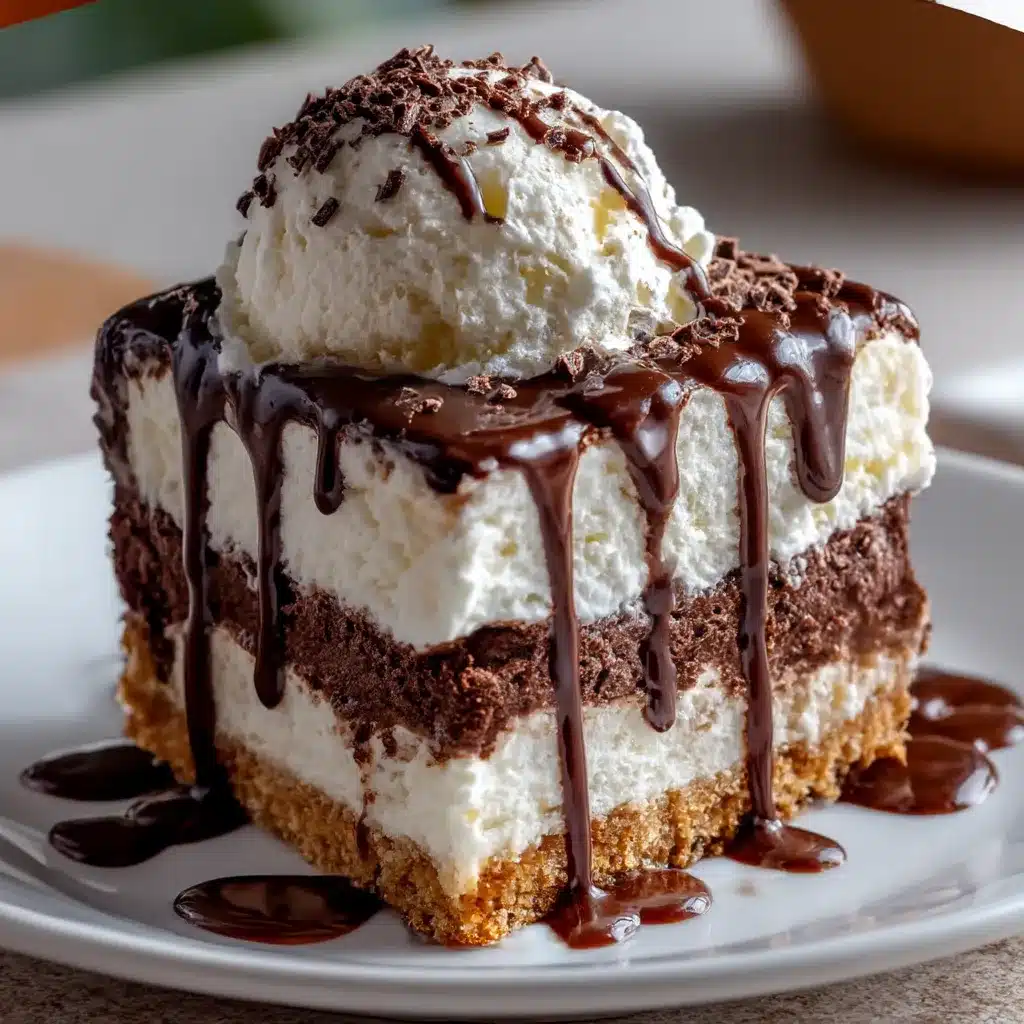 Hot Fudge Ice Cream Cake Slice