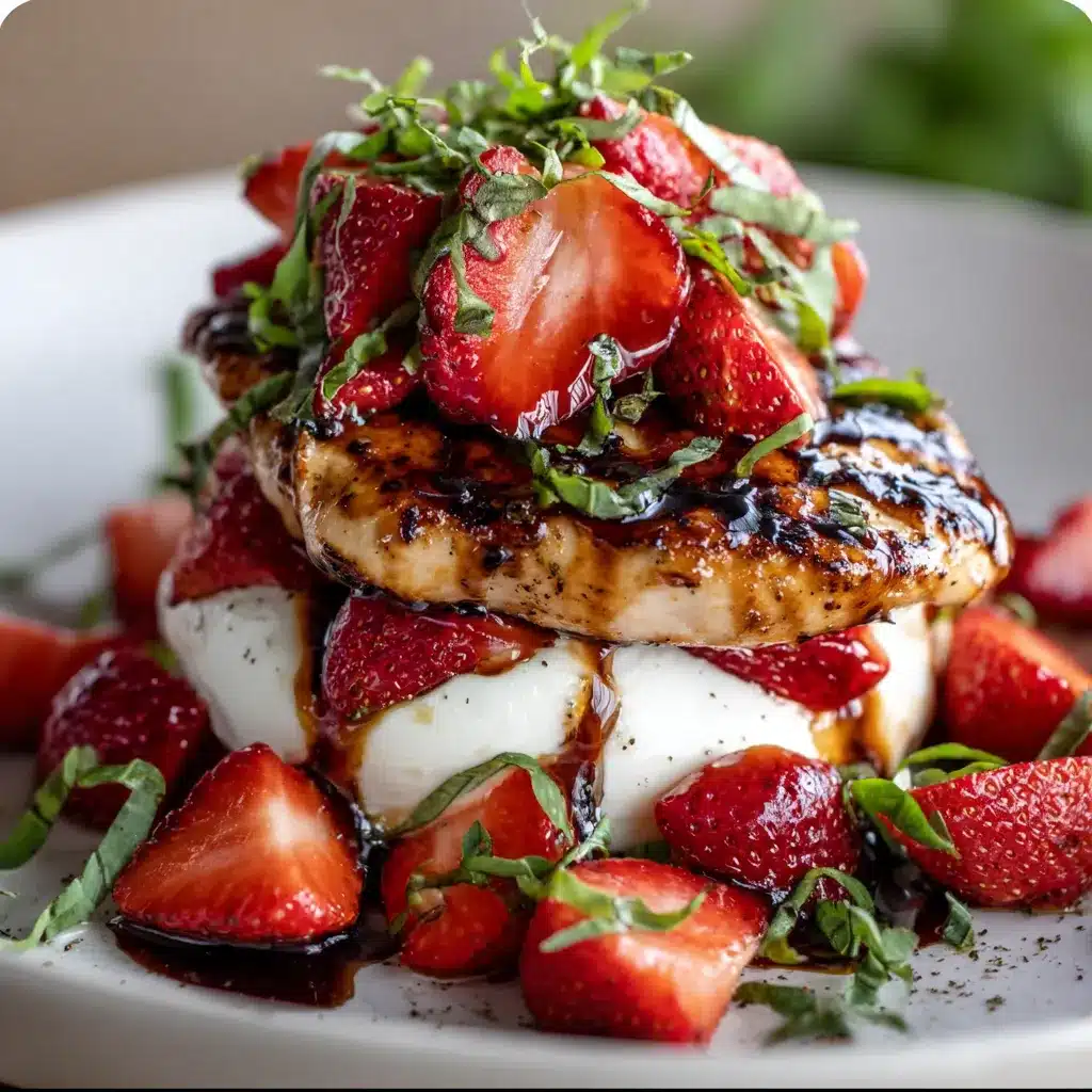 Balsamic Chicken & Strawberry Burrata Stack